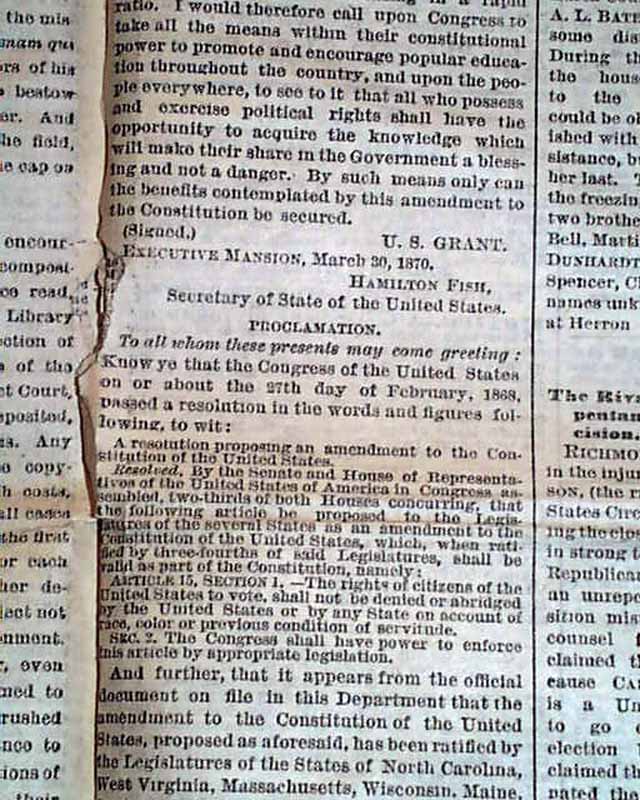 The Fifteenth Amendment Is Ratified RareNewspapers the-fifteenth-amendment-is-ratified-rarenewspapers