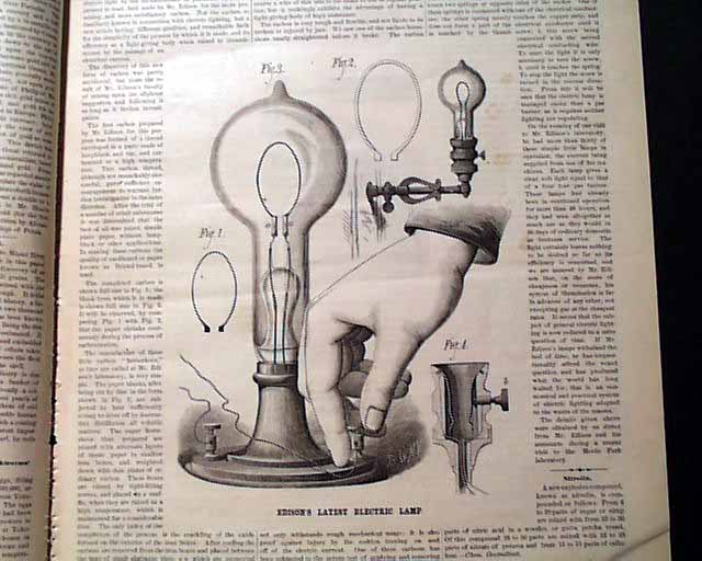 Inventor THOMAS EDISON Historic Electric LIGHT BULB Invention PRINTS ...