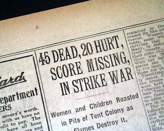 THE LUDLOW MASSACRE Miners Colorado CO 1914 Newspaper * | eBay