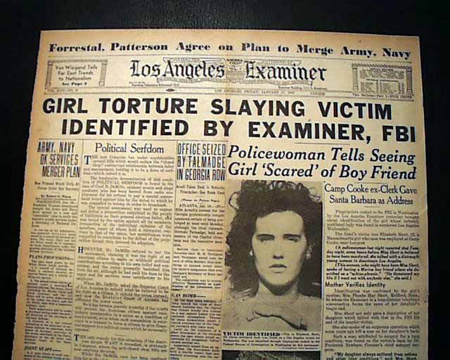 Great BLACK DAHLIA Elizabeth Short Los Angeles CA HOLLYWOOD MURDER1947 ...