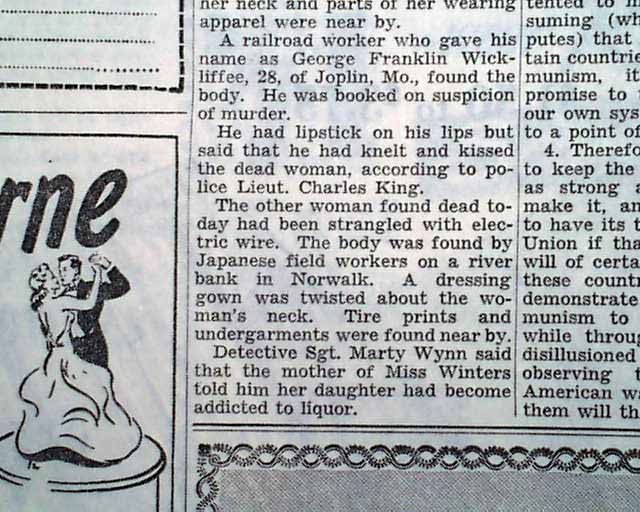 1947 BLACK DAHLIA Elizabeth Short Los Angeles CA HOLLYWOOD Murders Old ...