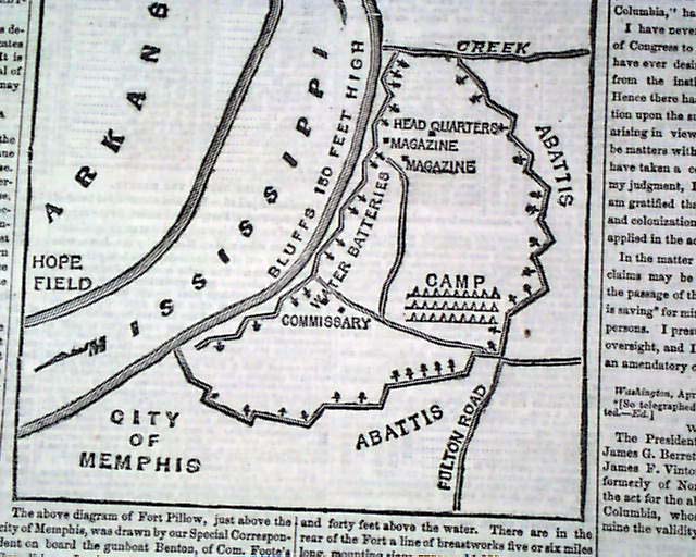 Fort Pillow Memphis Tennessee Maps RareNewspapers
